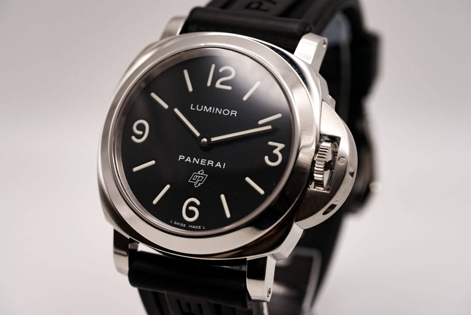 Panerai Luminor Base Logo PAM00000 Black Dial Stainless Steel Rubber ...