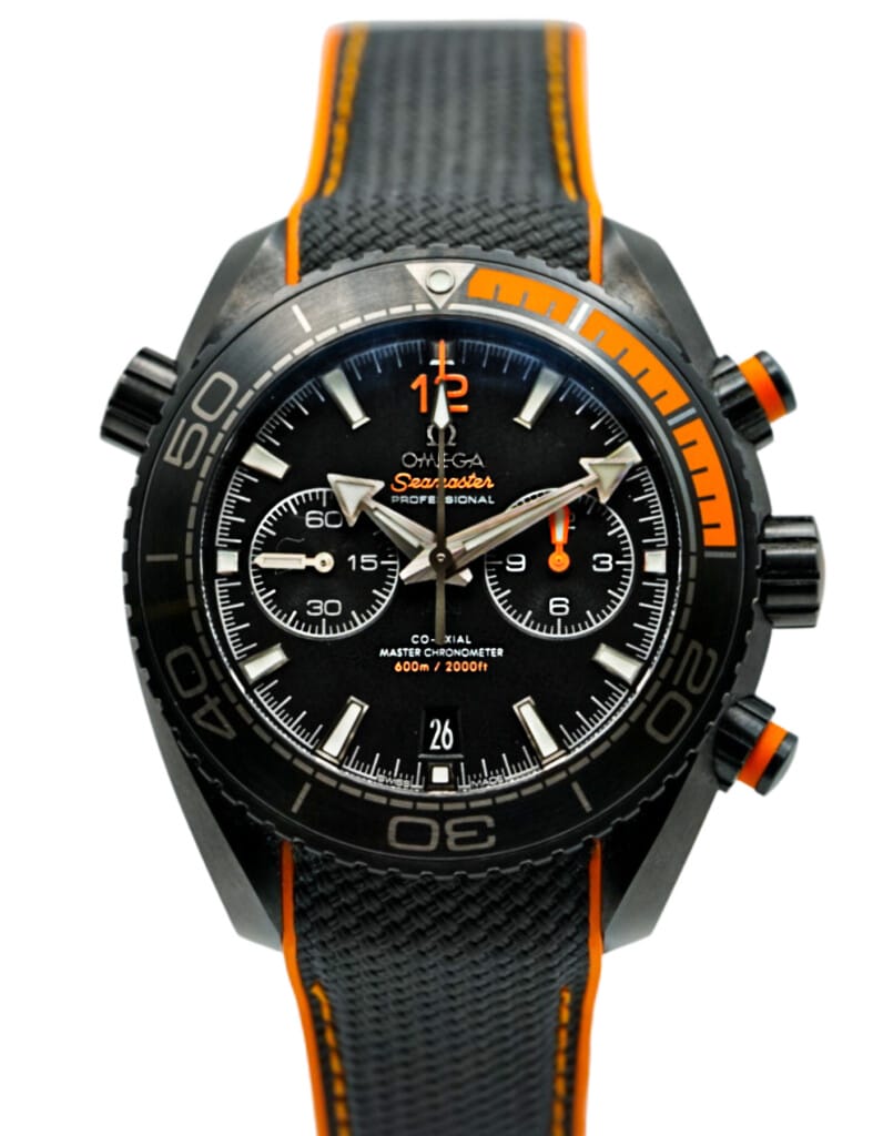 Omega Seamaster Planet Ocean Deep Black Dial Ceramic Rubber Strap 45 ...