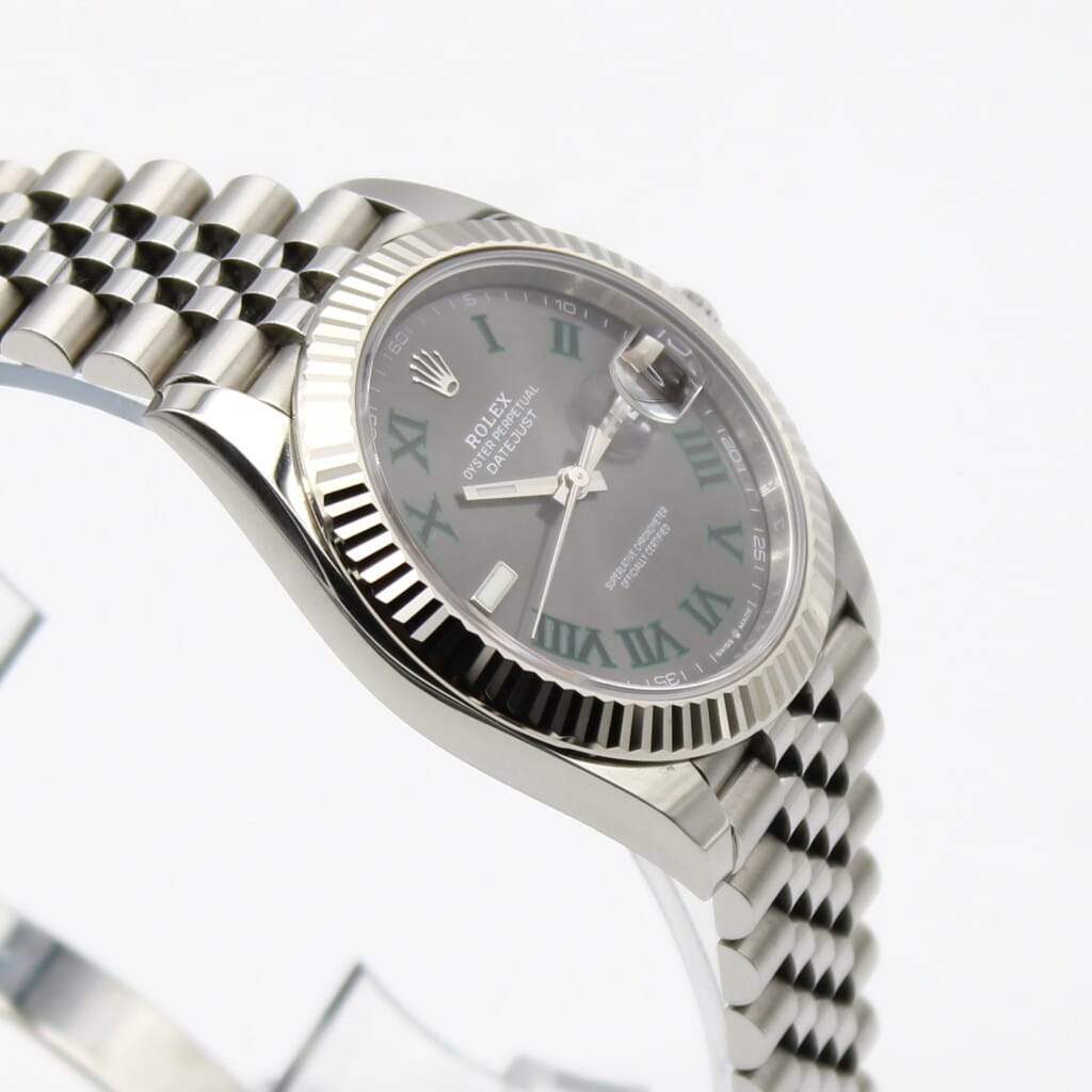 Rolex Datejust 41 Stainless Steel Fluted Bezel Jubilee Bracelet Wimbledon Dial 126334 - Luxury ...