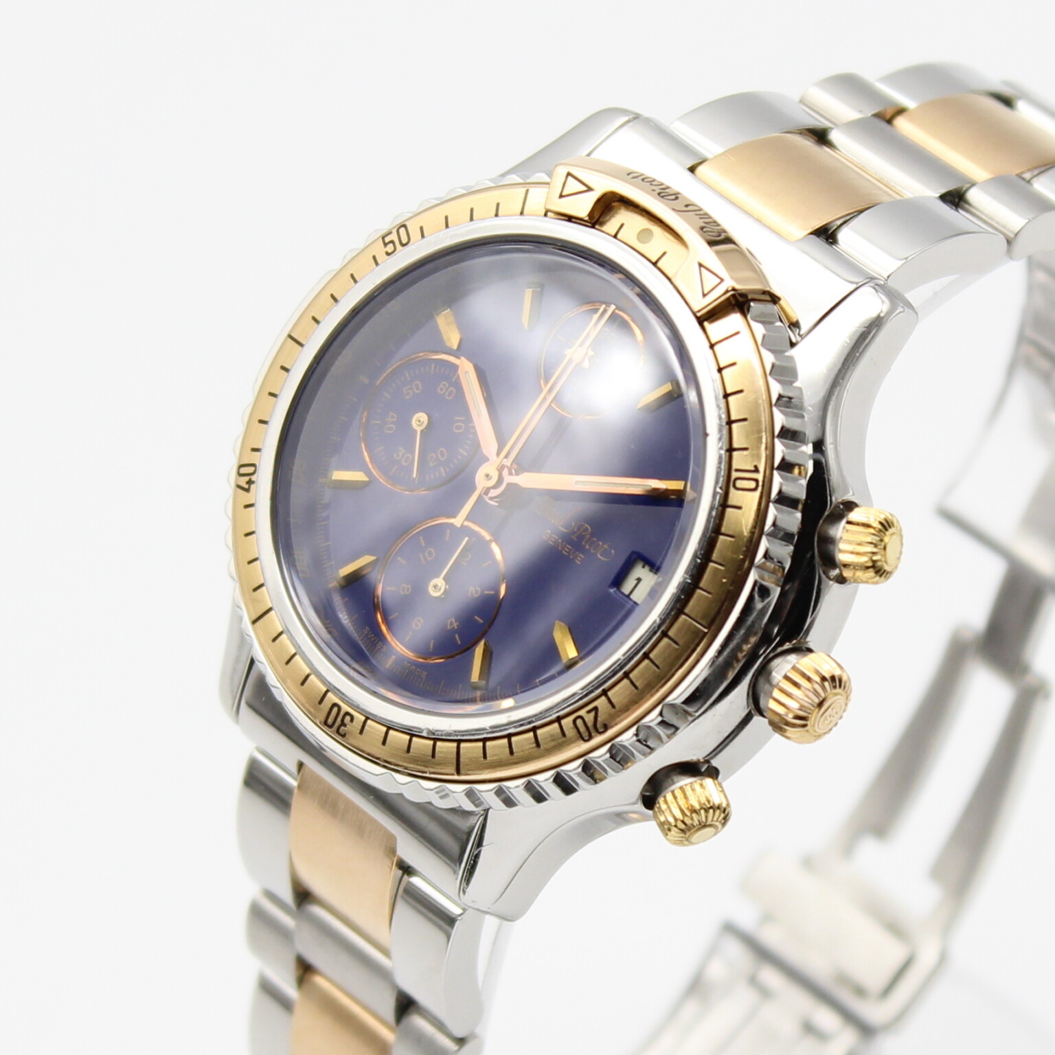 Paul Picot U-Boot Chronograph 40mm Blue Dial Two-Tone 5005 - Luxury ...