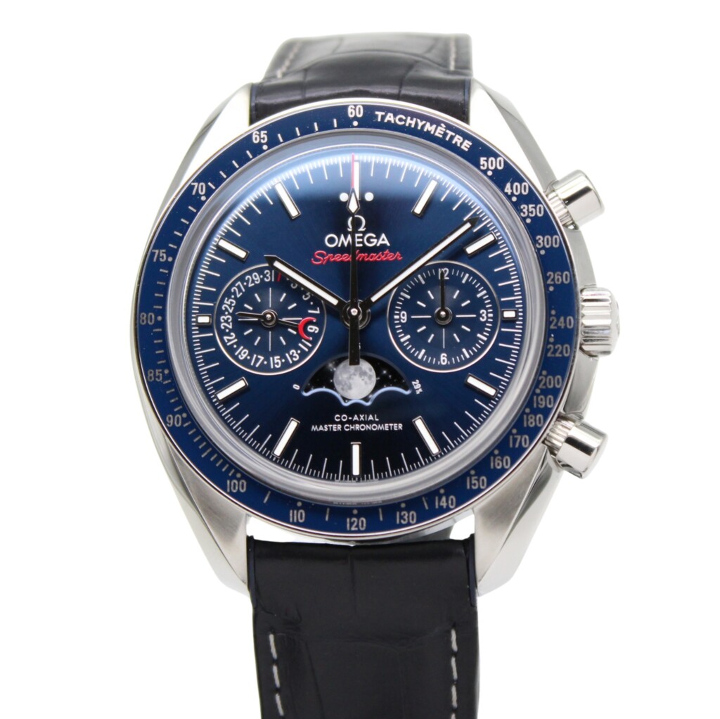 Omega Speedmaster Moonphase Blue Dial Stainless Steel 304.33.44.52.03 ...
