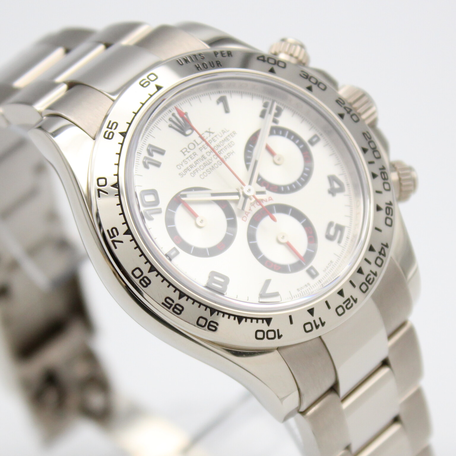 Rolex Daytona Silver Racing Dial 18k White Gold 116509 - Luxury Watches ...
