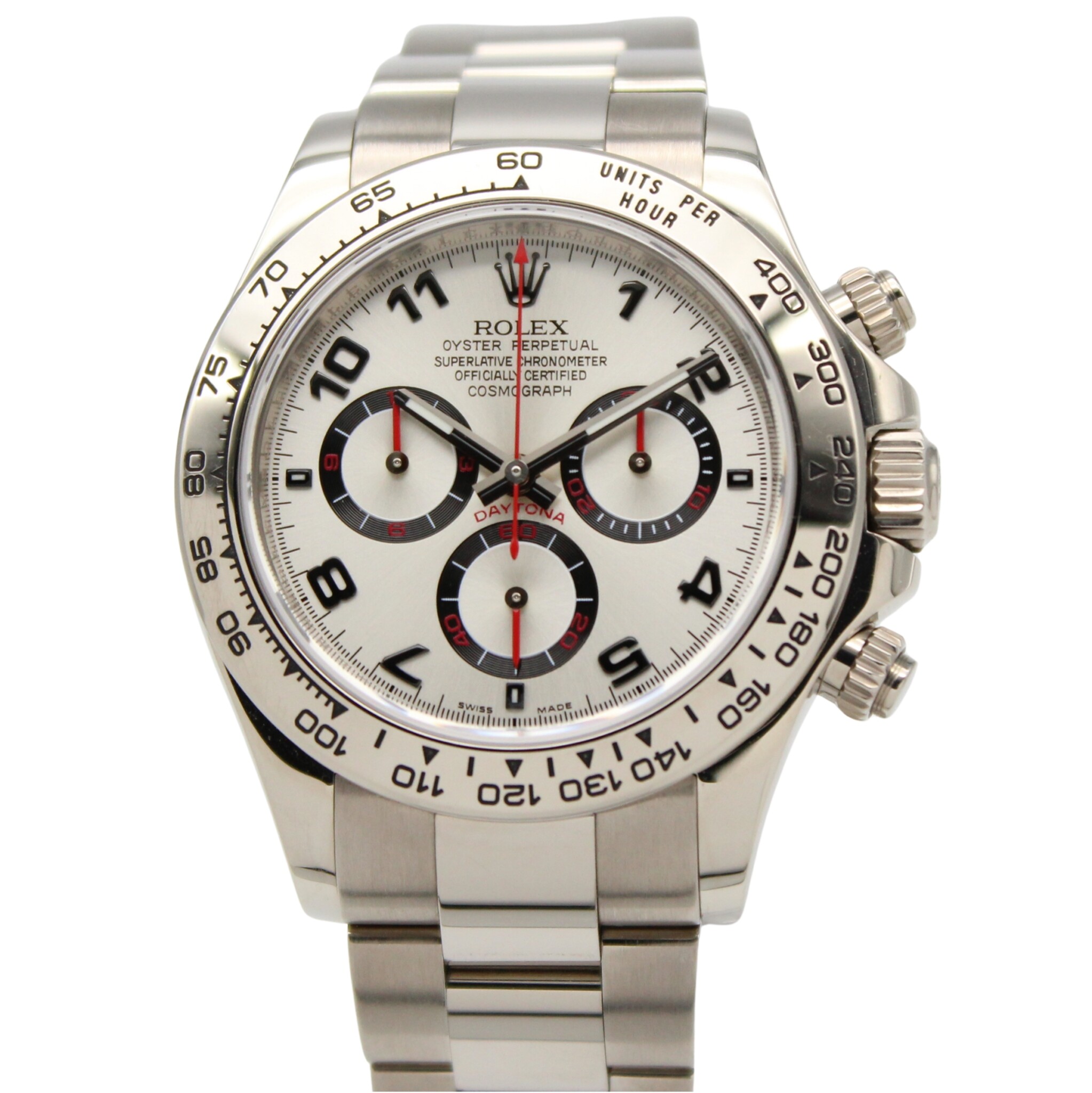 Rolex Daytona Silver Racing Dial 18k White Gold 116509 - Luxury Watches ...