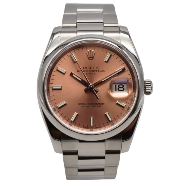 Rolex Oyster Perpetual 34mm Salmon Dial Oyster Bracelet Stainless Steel ...