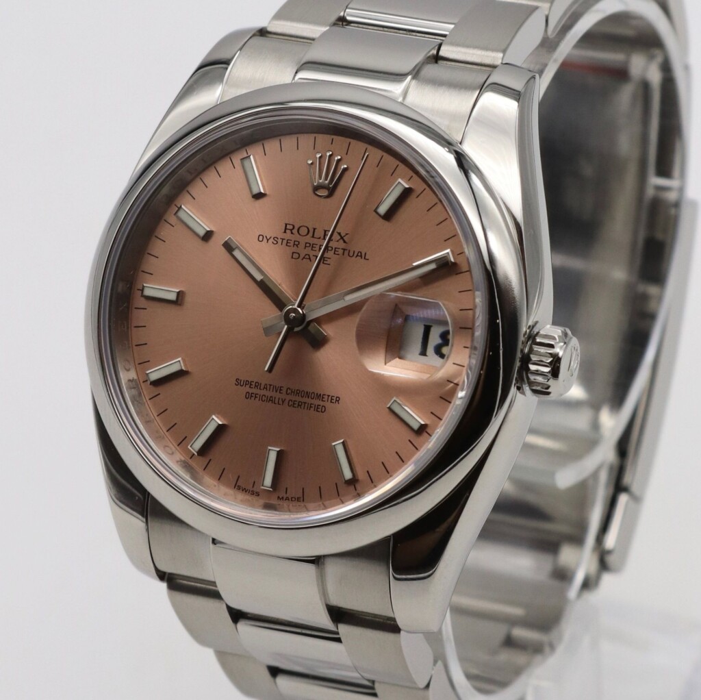 Rolex Oyster Perpetual 34mm Salmon Dial Oyster Bracelet Stainless Steel ...