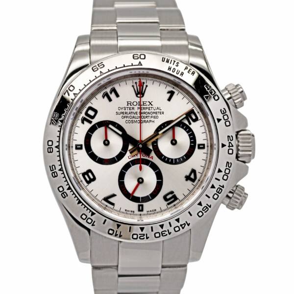 Rolex Daytona 40mm Silver Racing Dial 18k White Gold 116509 - Luxury ...