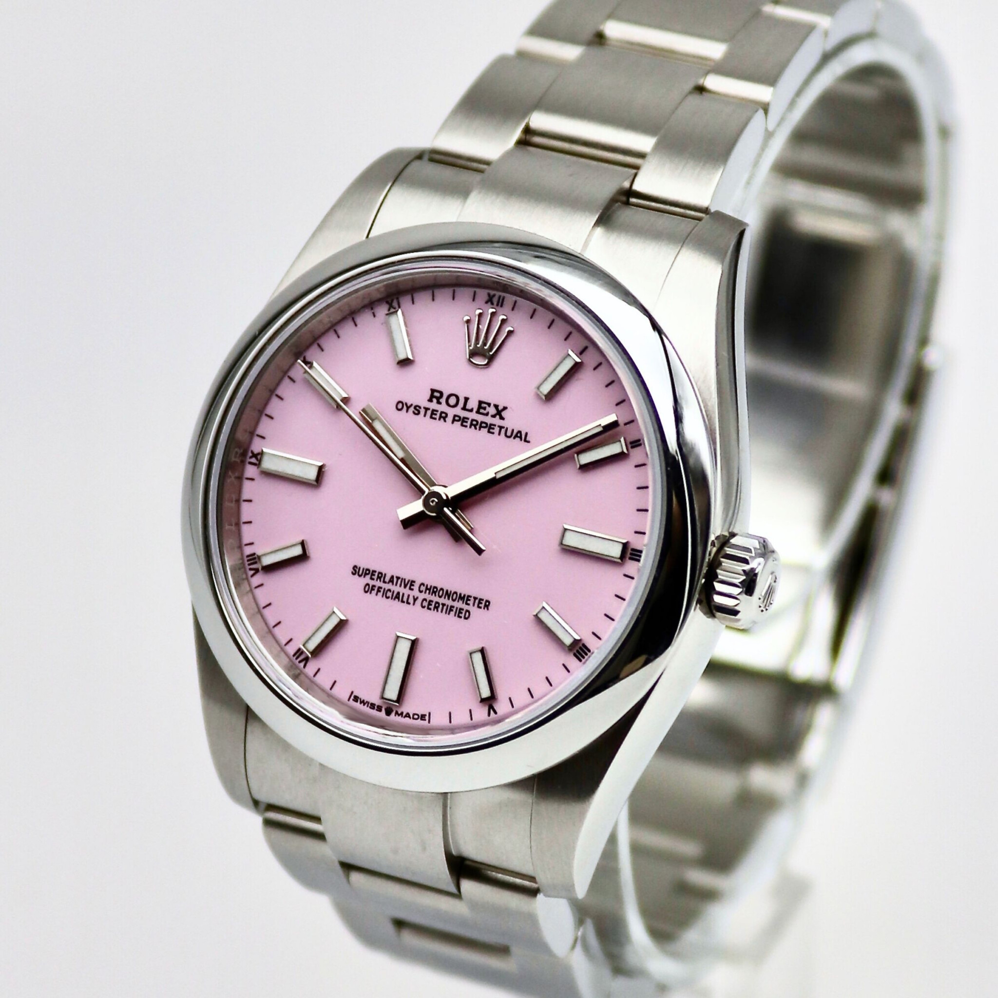 Rolex Oyster Perpetual 34mm Candy Pink Dial Stainless Steel 124200 ...