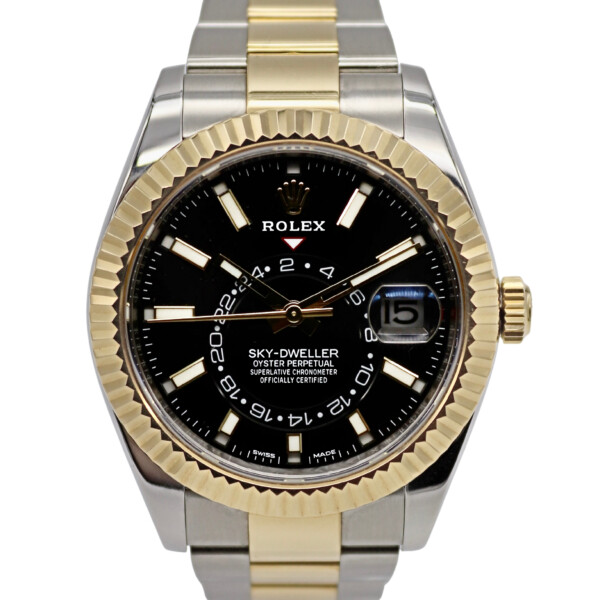 Rolex Sky-Dweller 42mm Black Dial 18k Yellow Gold/Stainless Steel ...