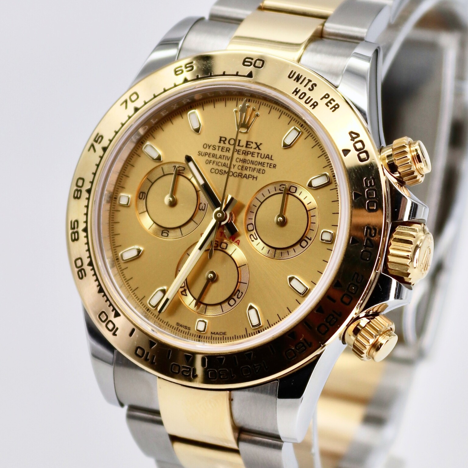 Rolex Daytona Champagne Dial 18k Yellow Gold/Stainless Steel 116503 ...