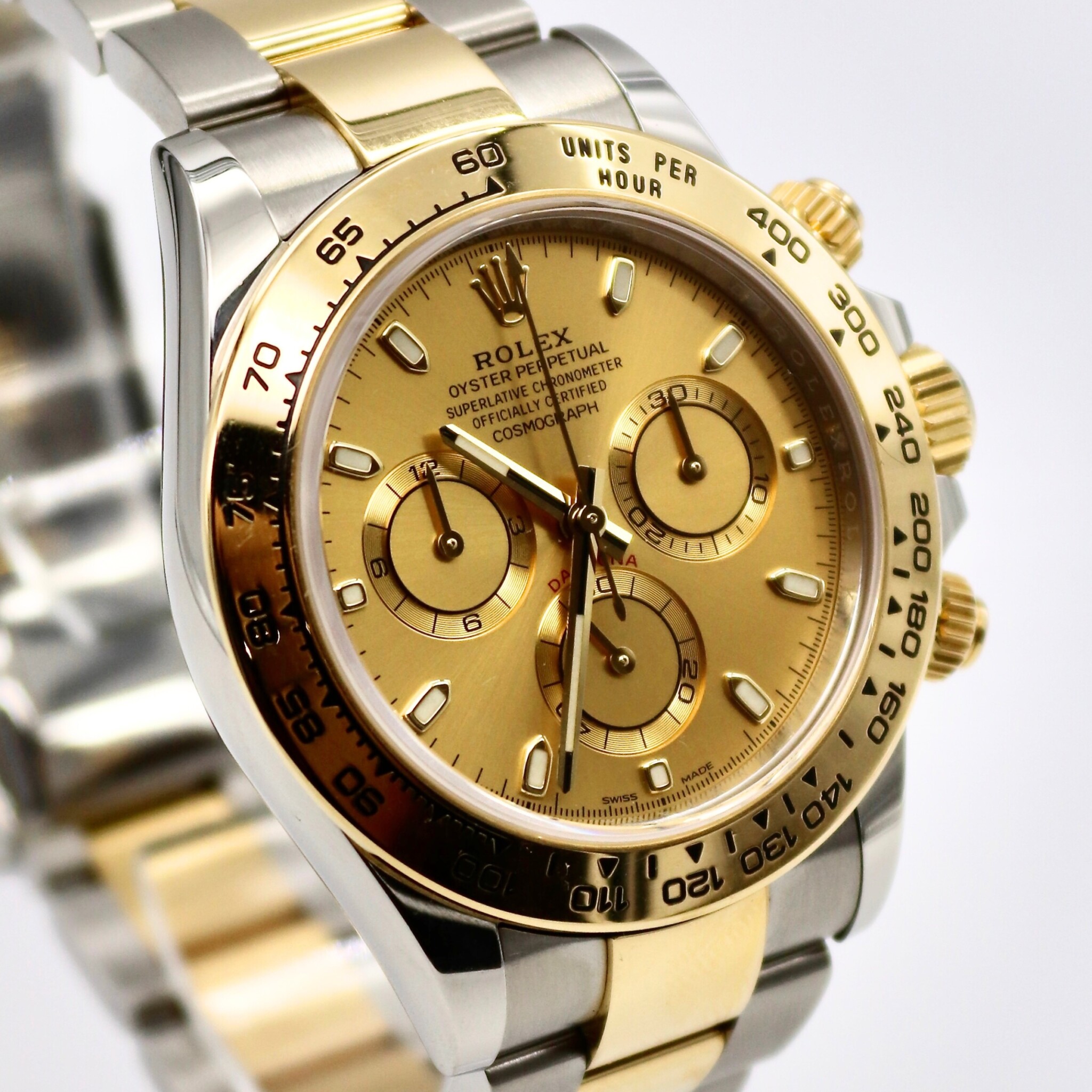 Rolex Daytona Champagne Dial 18k Yellow Gold/Stainless Steel 116503 ...